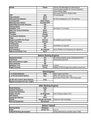 B767 checklist | PDF