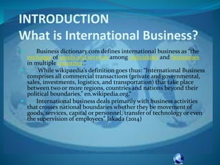 INTERNATIONAL BUSINESS | PPT