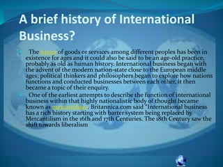 INTERNATIONAL BUSINESS | PPT