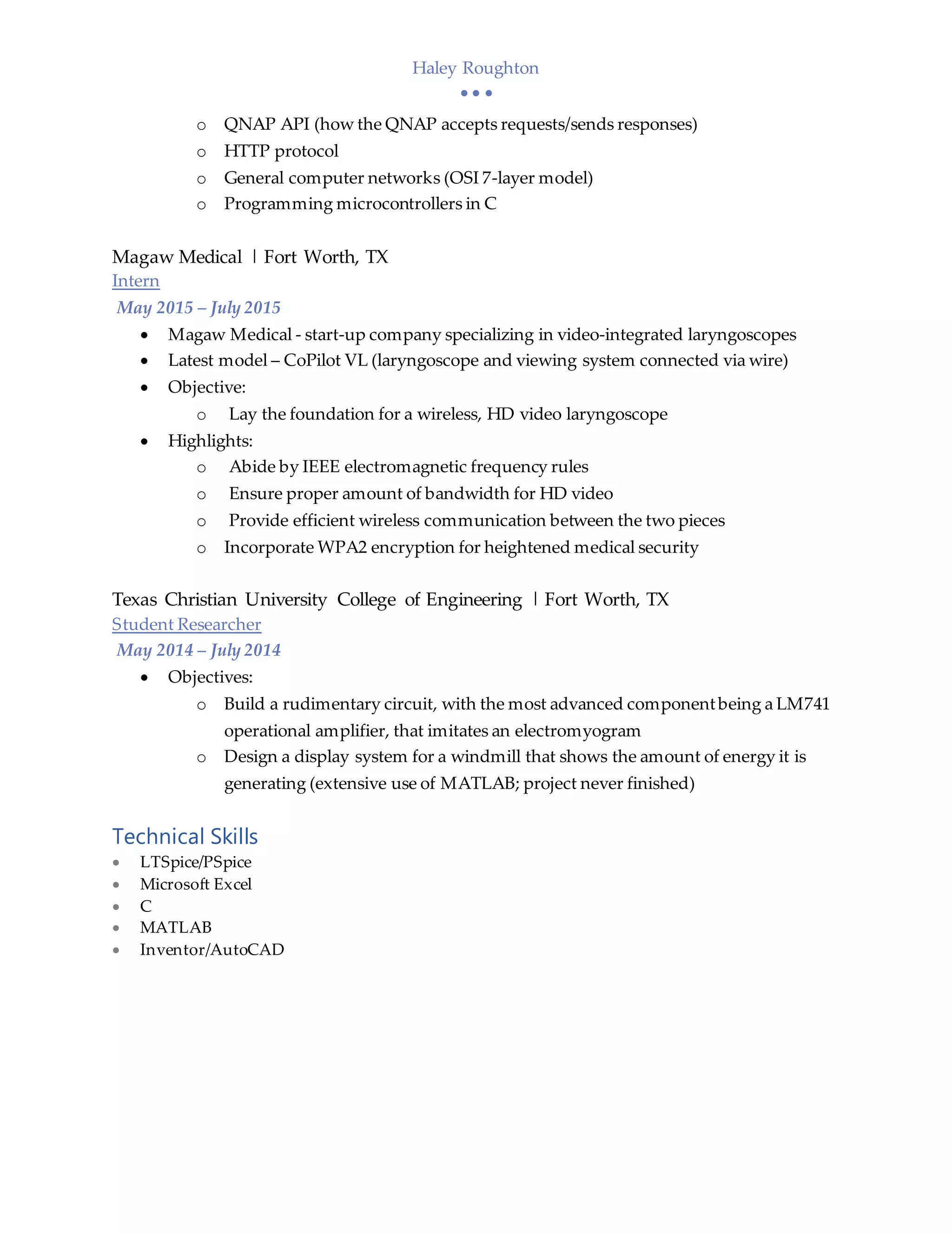 Resume Haley Roughton | PDF