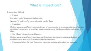 The Implementation of Inspections | PPTX