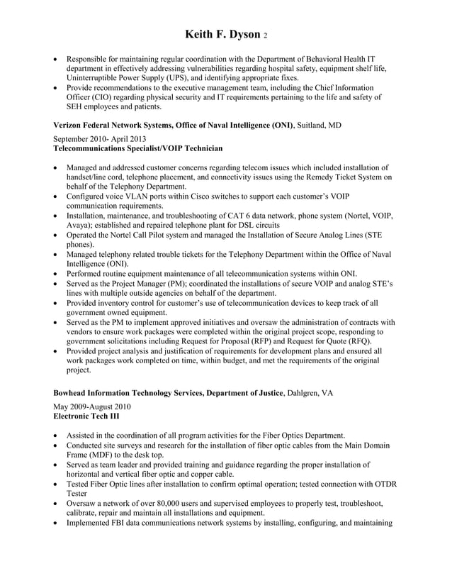 Keith Francis Dyson Resume 8-8-2016 | PDF