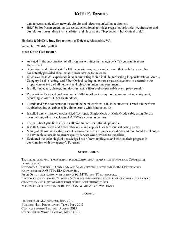Keith Francis Dyson Resume 8-8-2016 | PDF