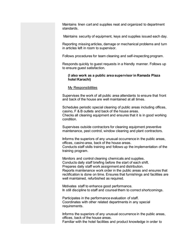 Hotel CV | DOCX | Hotels and Motels | Travel Type