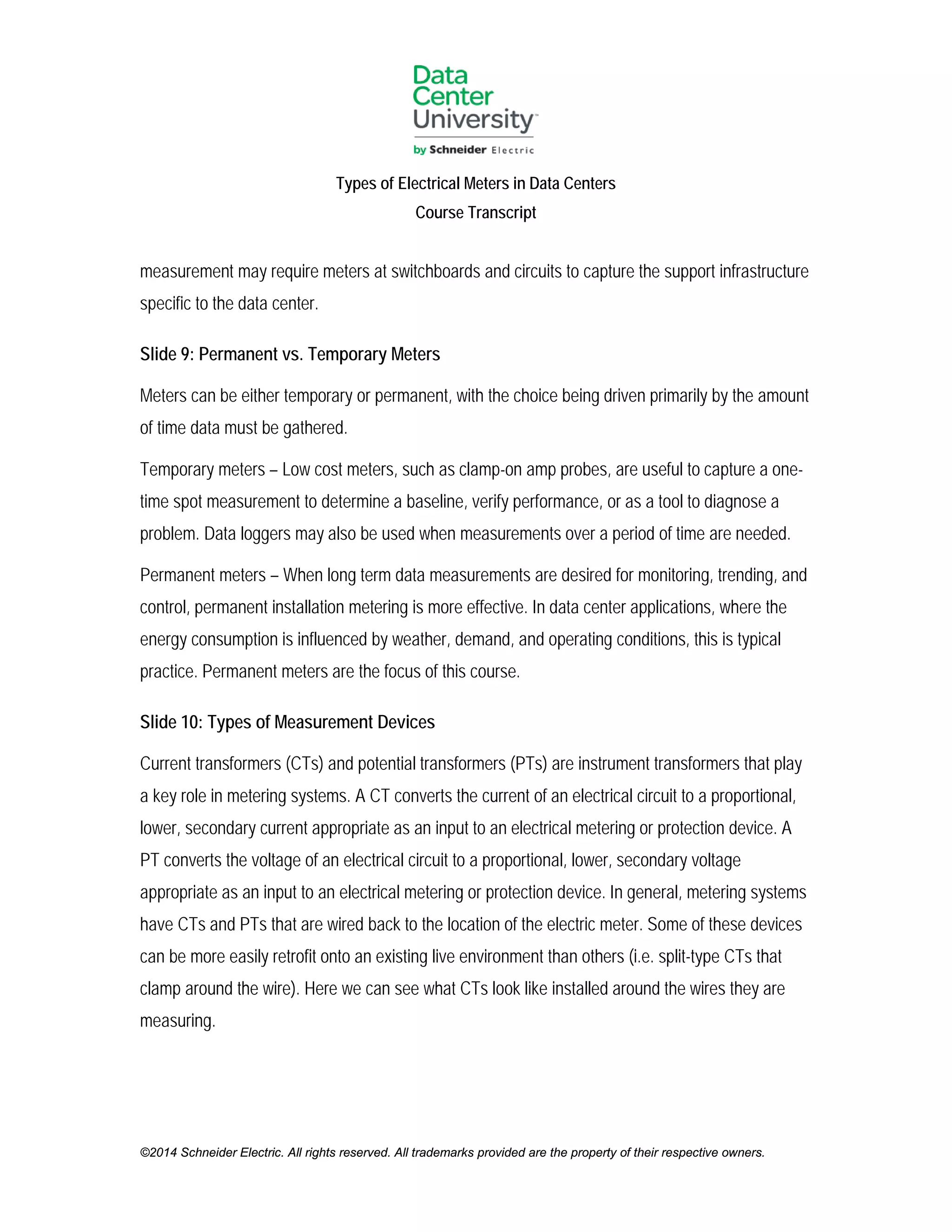 Types of Electrical Meters in Data Centers | PDF | Power and Energy ...