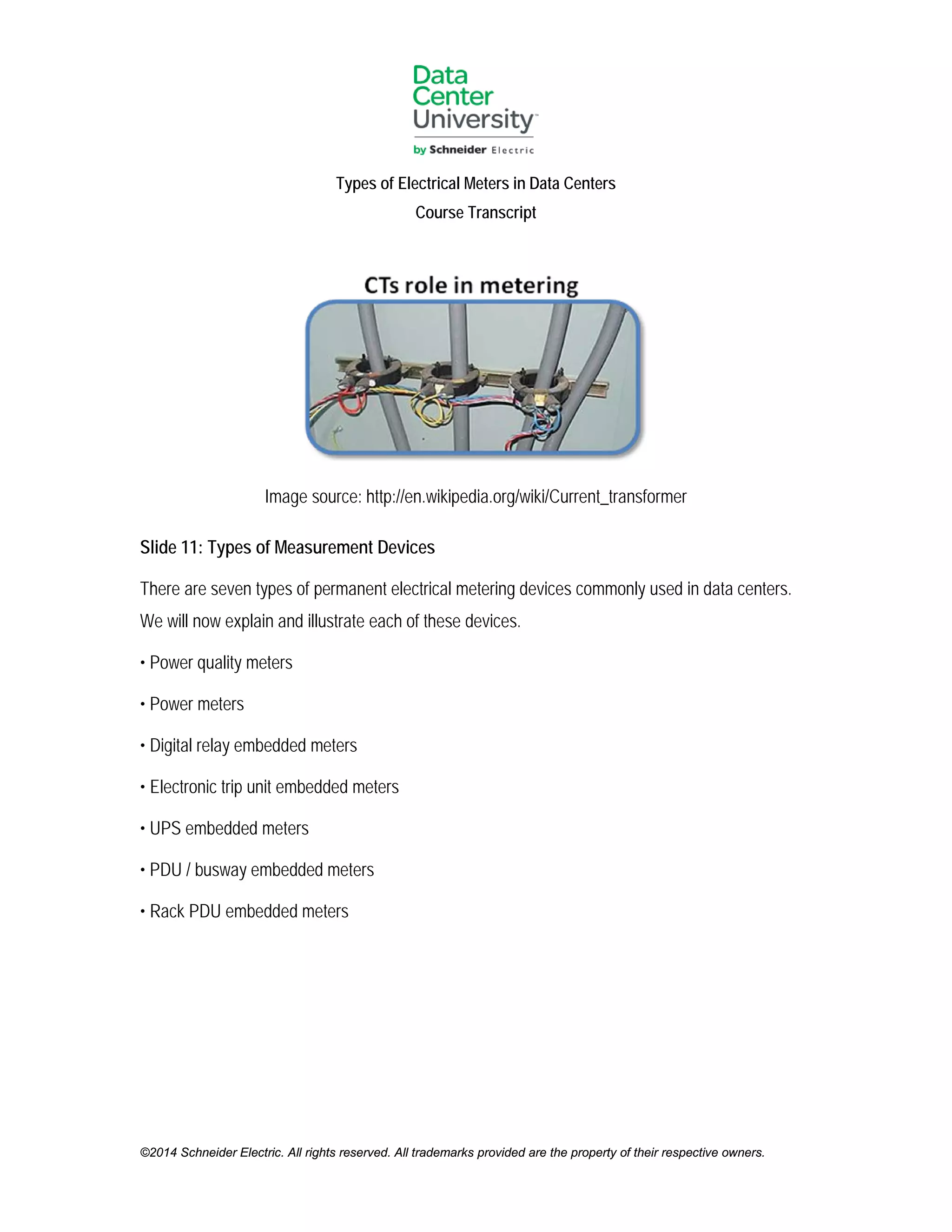 Types of Electrical Meters in Data Centers | PDF | Power and Energy ...