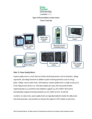 Types of Electrical Meters in Data Centers | PDF | Power and Energy ...