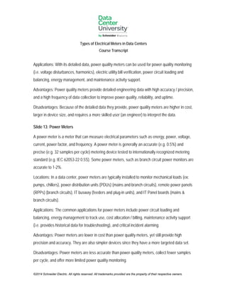 Types of Electrical Meters in Data Centers | PDF | Power and Energy ...