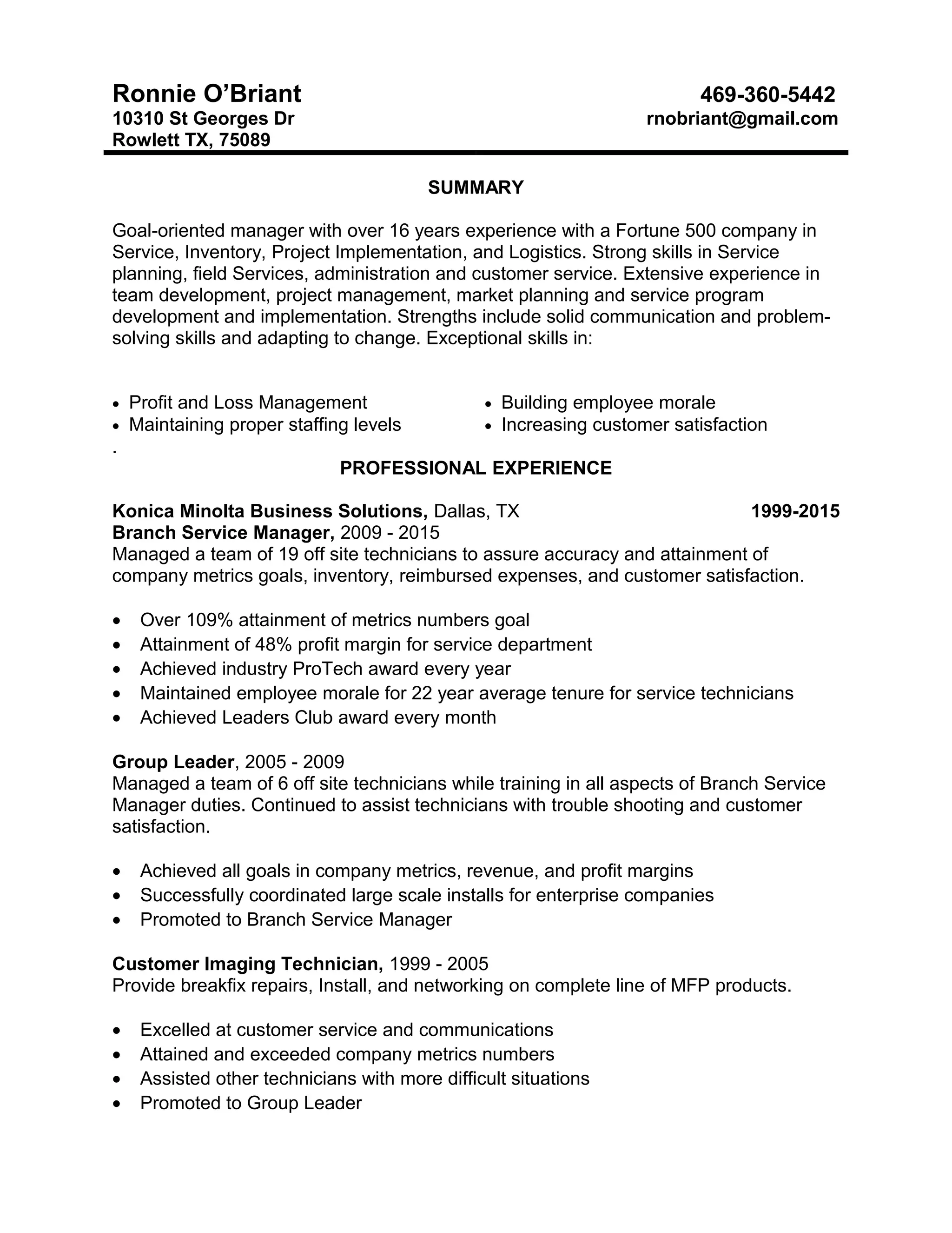 Ronnie Resume | DOC