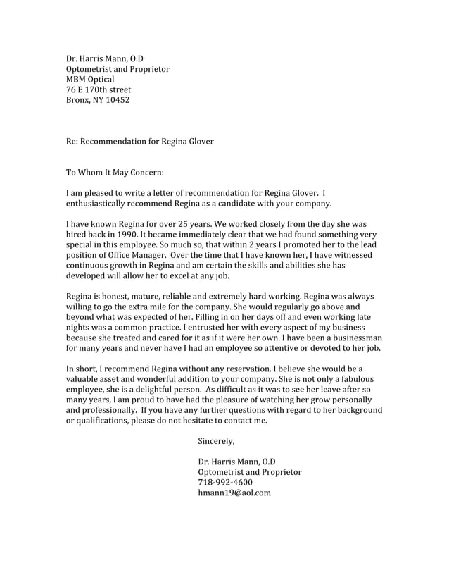 Letter of Recommendation | PDF