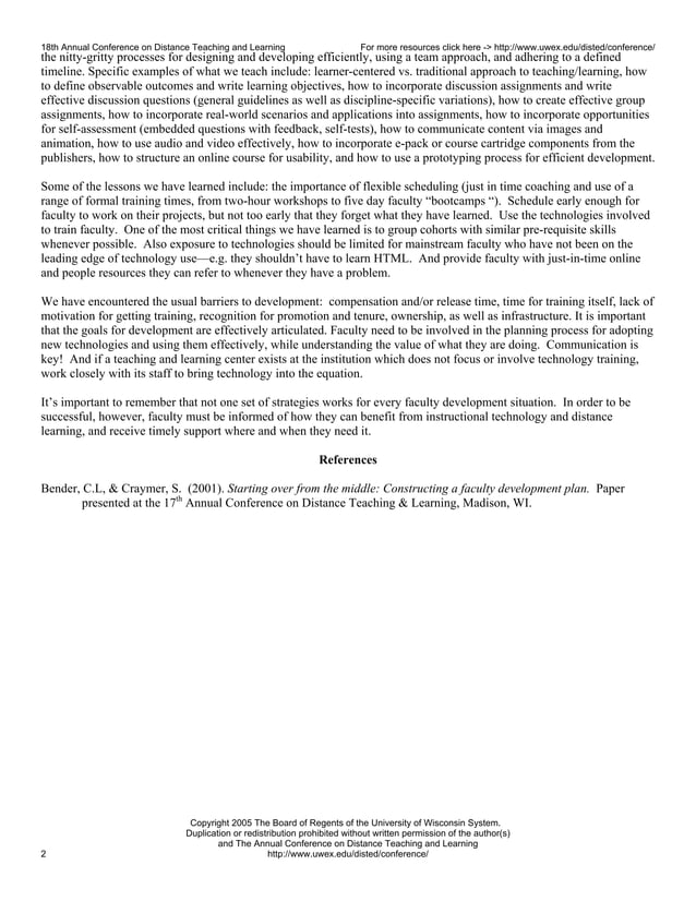 Faculty Development Models In Distributed Learning Pdf 