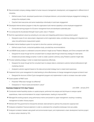 Tras_Obsuwan Resume 29-7-2016 | PDF | Business Administration | Business