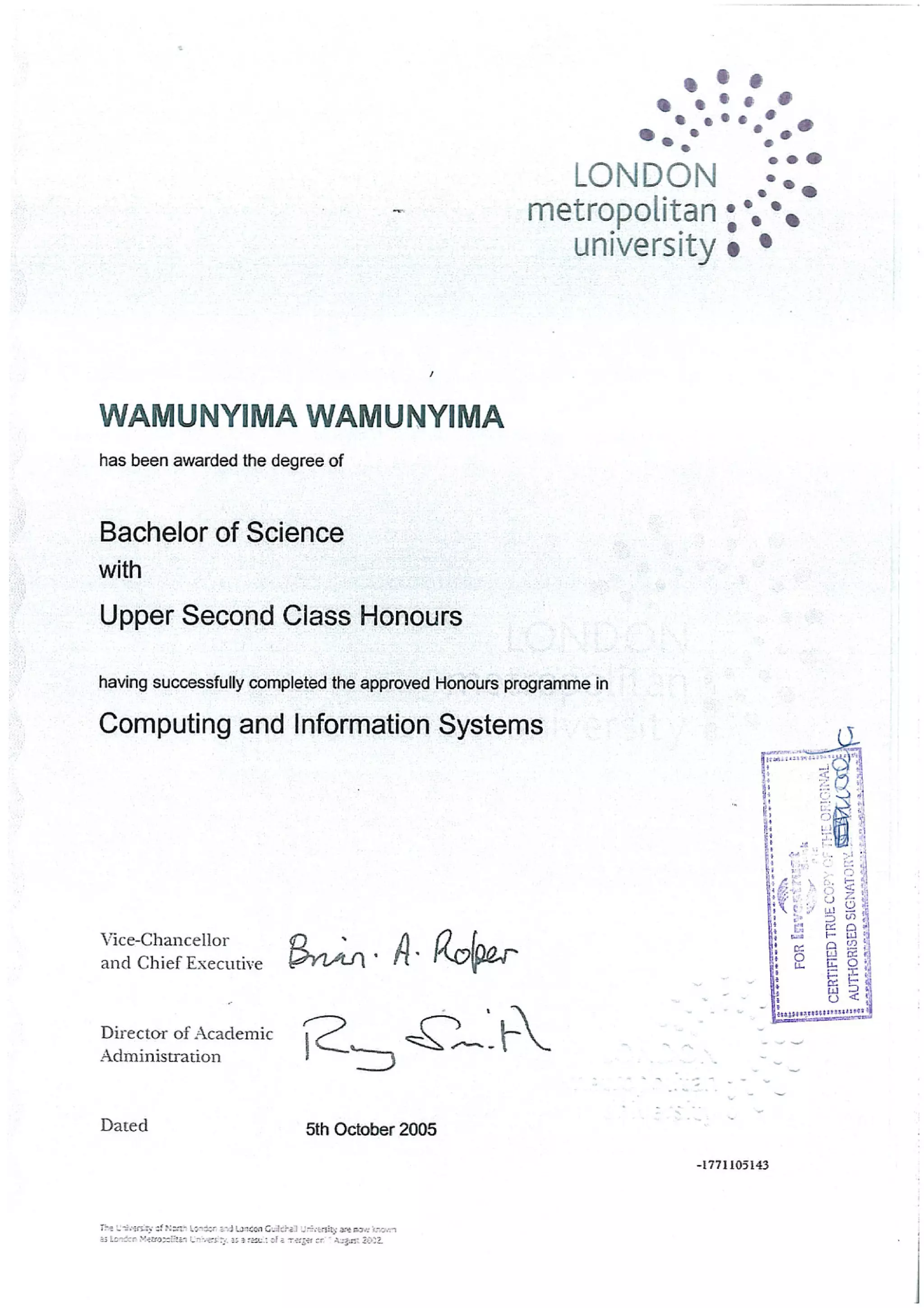 BSc Certificate | PDF