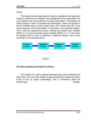 new FINAL REPORT -A STUDY OF SIX SIGMA METHODOLOGY | PDF