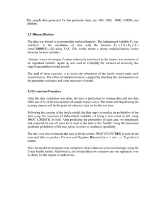 Simulation Study of Hurdle Model Performance on Zero Inflated Count Data | PDF