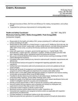 CHERYL KAVANAGH RESUME | PDF