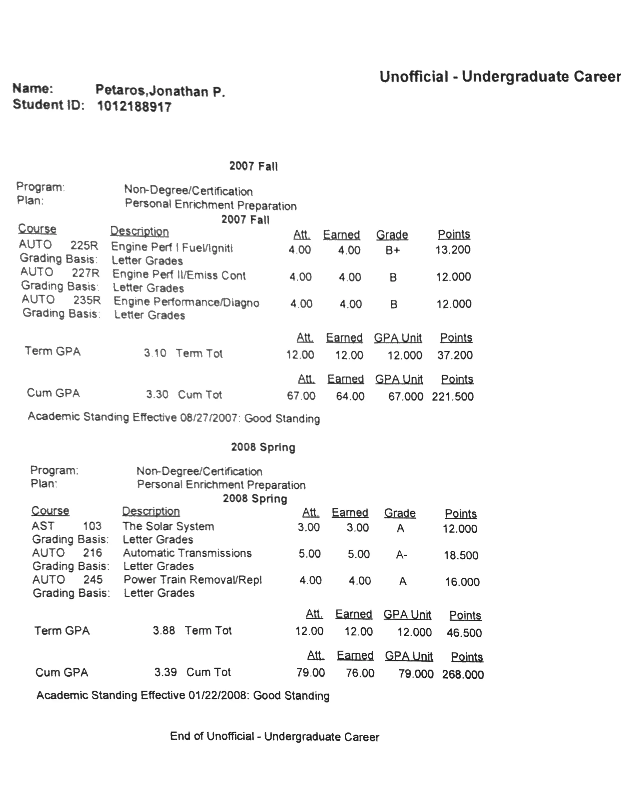 CSN College transcripts 2 | PDF