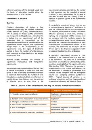 Design of Field Experiments in Biodiversity Impact Assessment | PDF