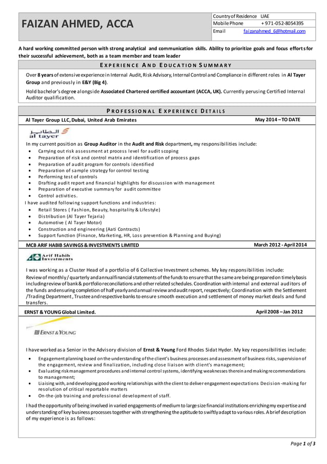 Faizan Ahmed - CV | DOCX | Management Consulting Industry | Industries