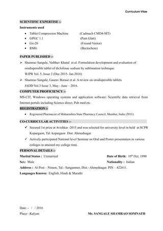 MY F&D Experience CV | DOC