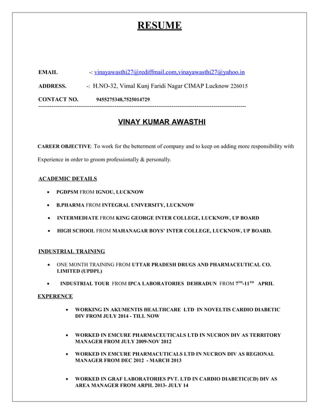 RESUME vinay UPDATED . | DOC