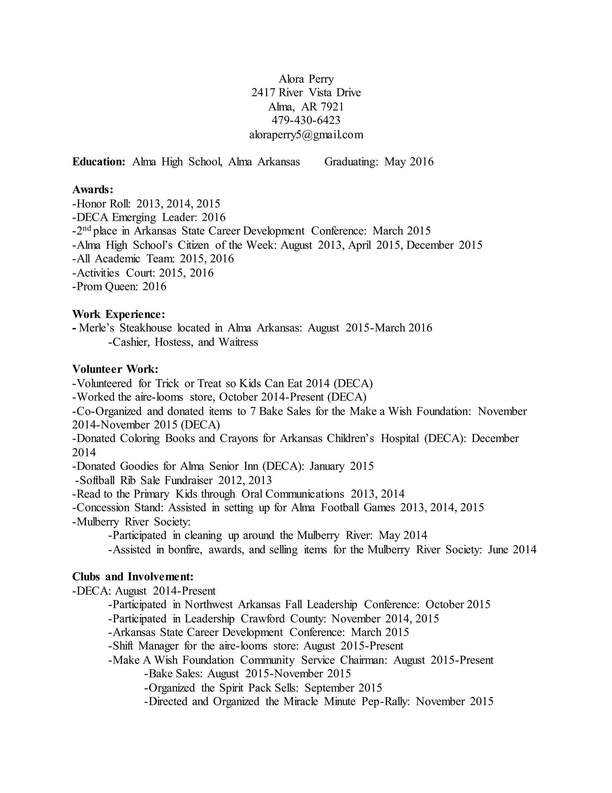 2015CollegeResume | PDF