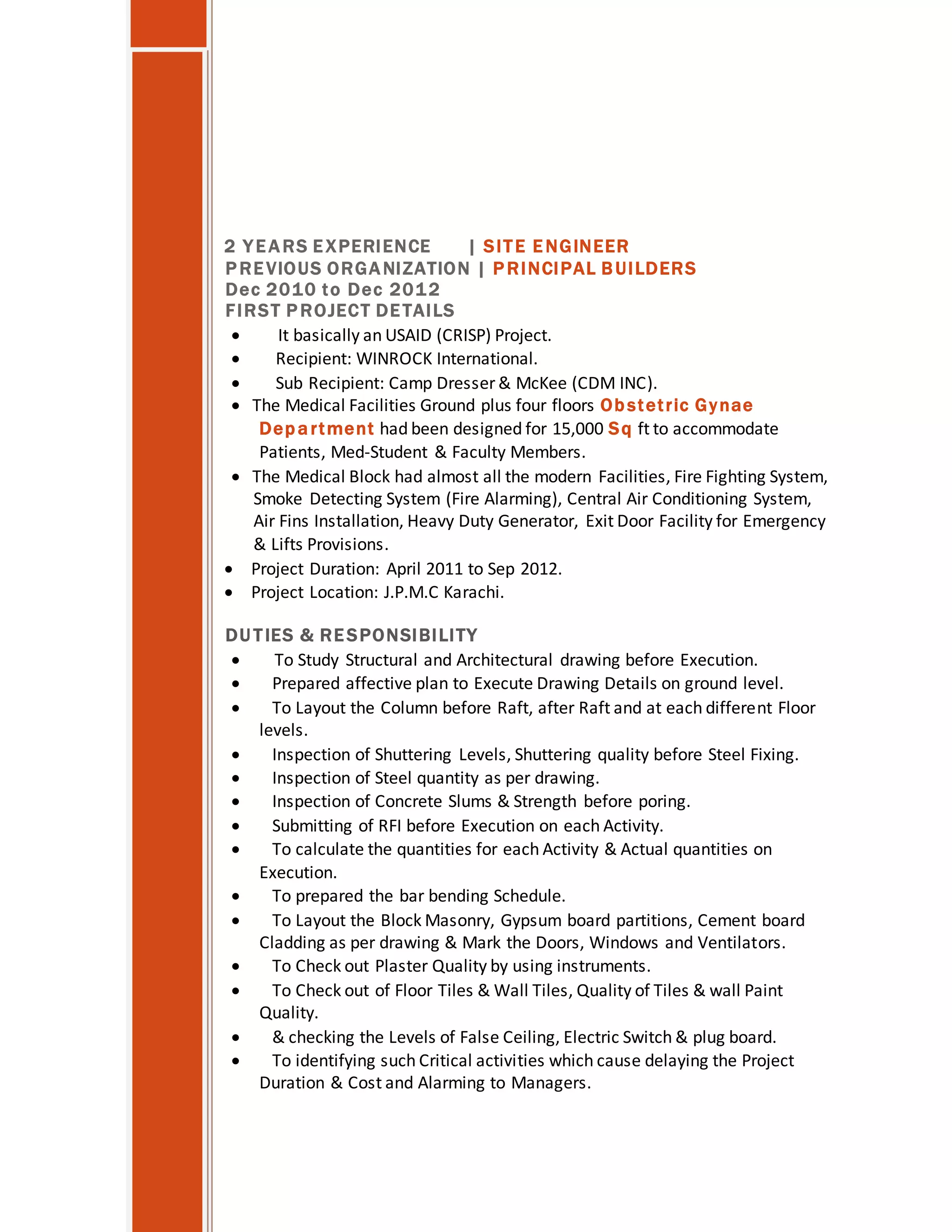 Planning Engineer CV Faizan | DOCX