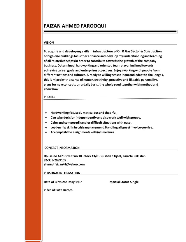 Planning Engineer CV Faizan | PDF