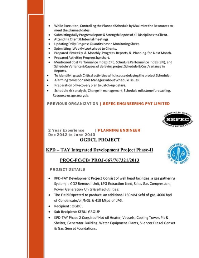Planning Engineer CV Faizan | PDF