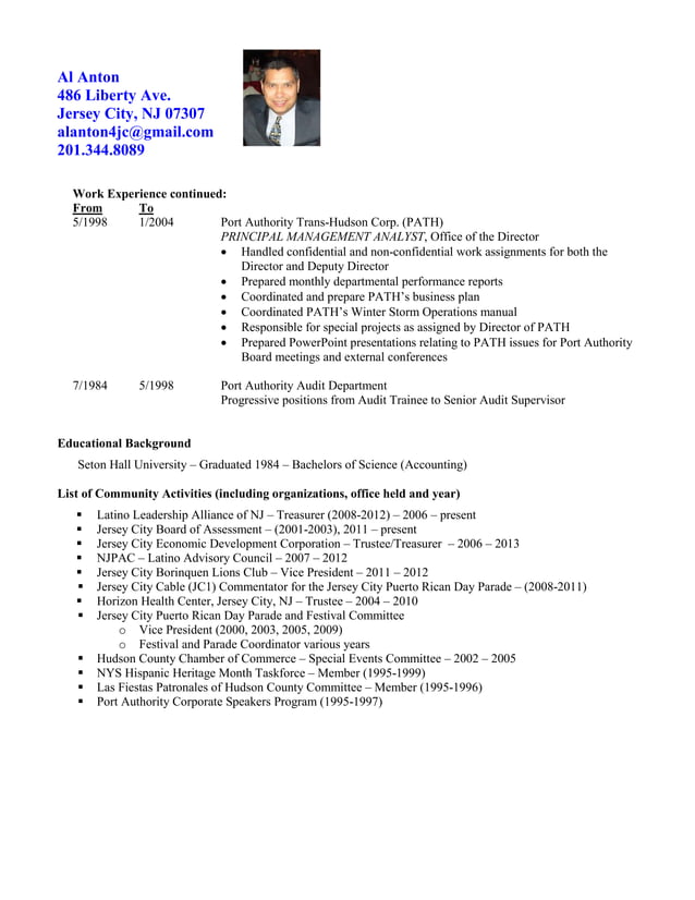 Al Anton's External Resume (May 2015) | PDF