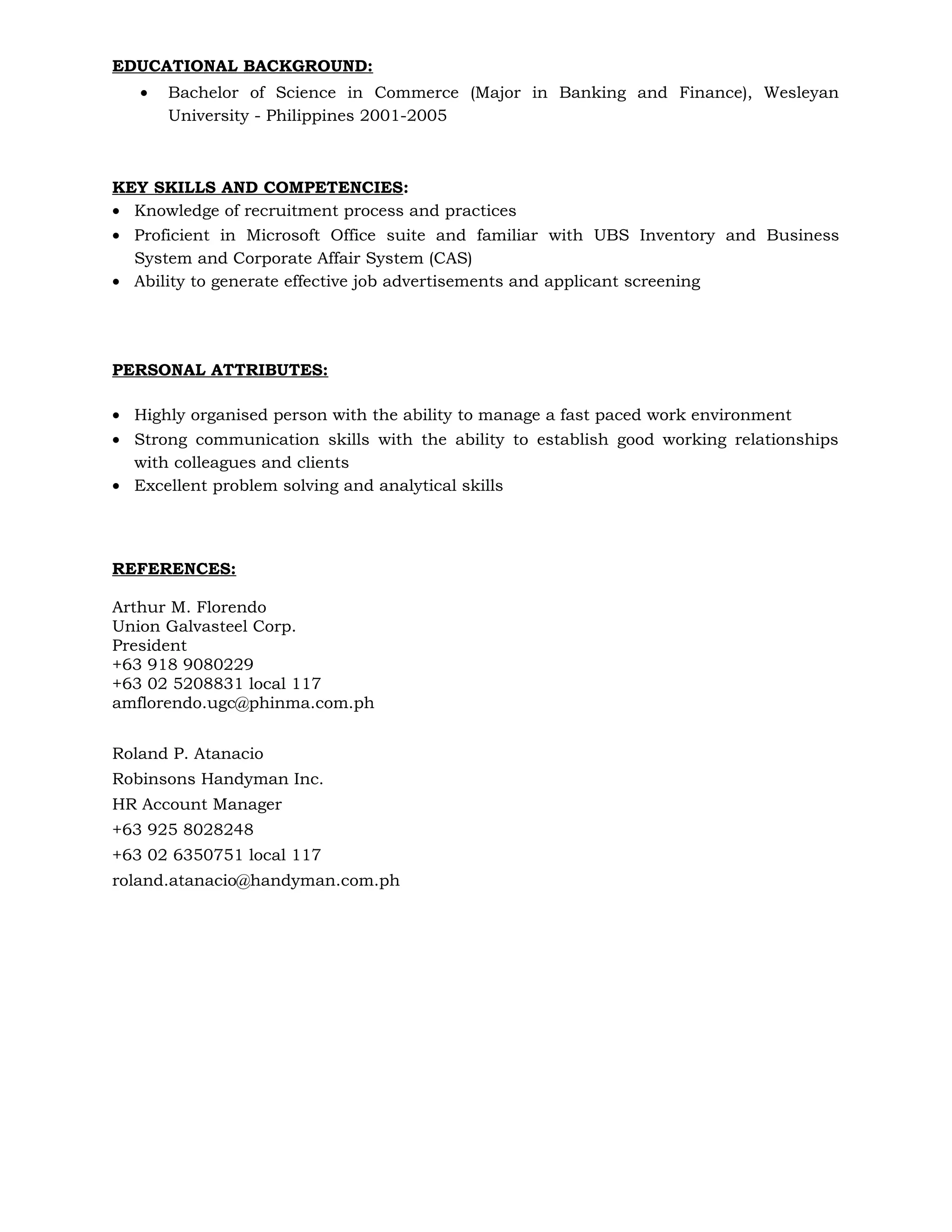 Comprehensive CV of Nona Villanueva | DOC | Business Accounting ...