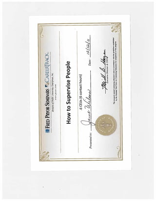 Certificate of Training - Supervision | PDF