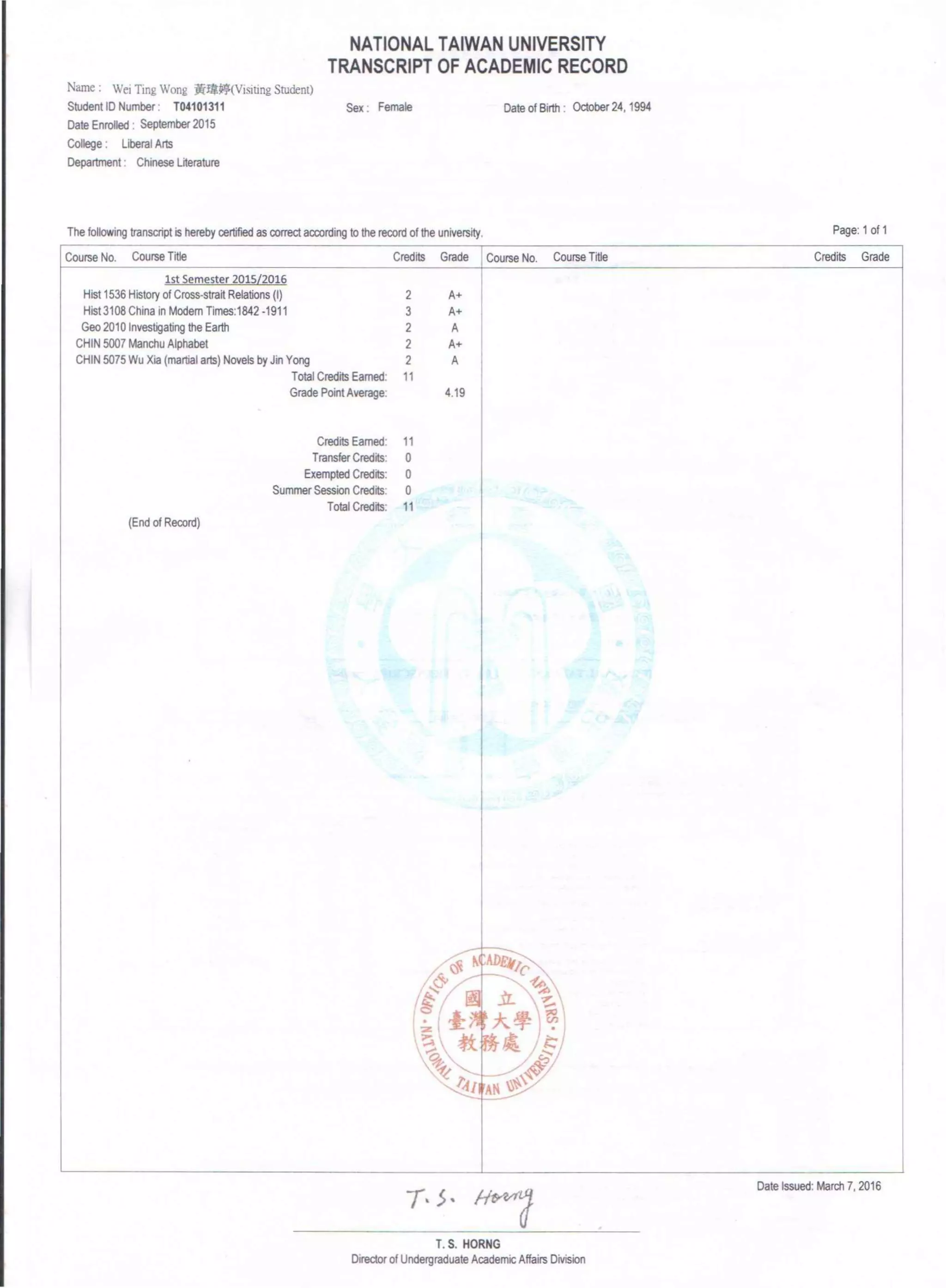 Academic Transcript | PDF Academic Transcript | PDF