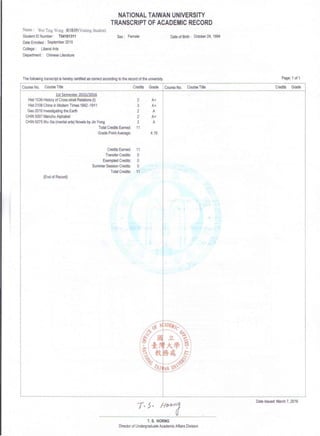 Academic Transcript | PDF