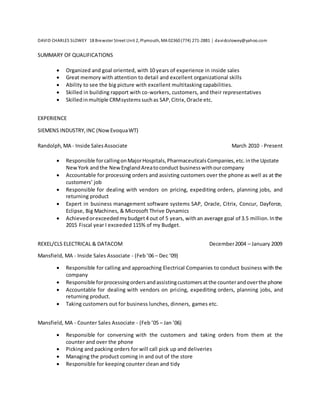 DAVID1 | DOCX | Sales | Business