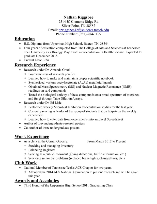 Resume' 2015 | PDF
