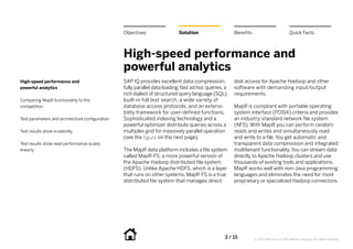 SAP & MapR Solution Brief 2015 | PPT