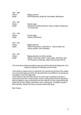 brian cv march 2014. | PDF