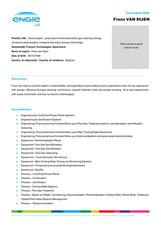 CV_VAN DIJEN Frans_2016 | DOCX | Chemistry | Science