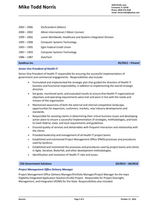Mike Todd Noris - Resume - 110116 | PDF