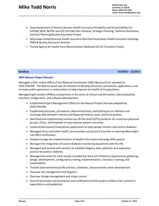 Mike Todd Noris - Resume - 110116 | PDF