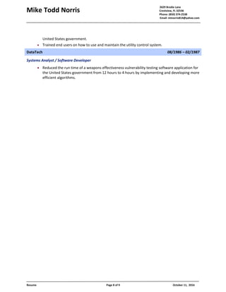 Mike Todd Noris - Resume - 110116 | PDF