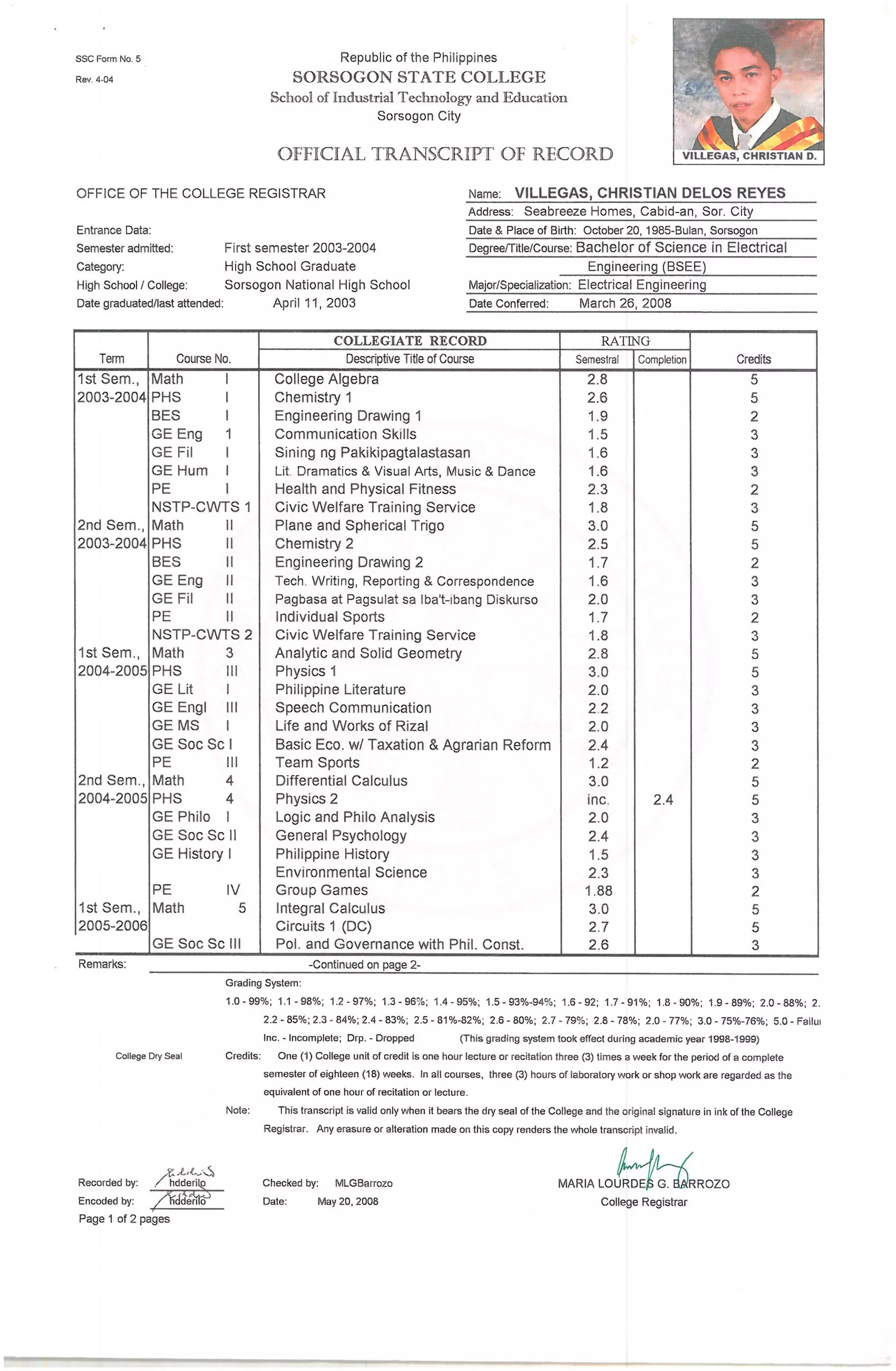 CDV - Transcript of Record | PDF