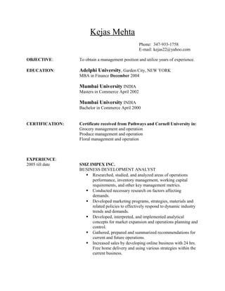 Kejas Resume | DOC