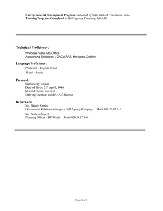 Rameez Ali CV (1) | DOC | Business Administration | Business
