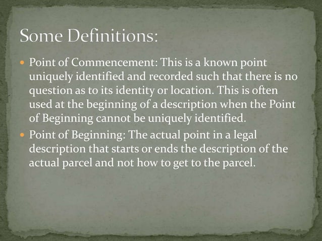 Legal Descriptions a guide to reading and writing | PPTX