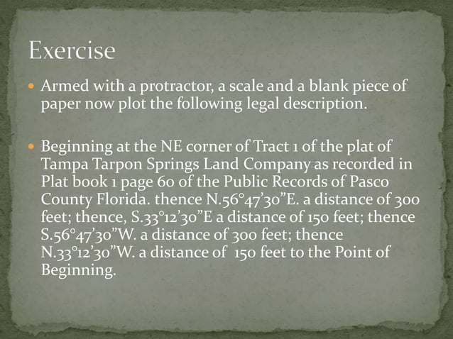 Legal Descriptions a guide to reading and writing | PPTX