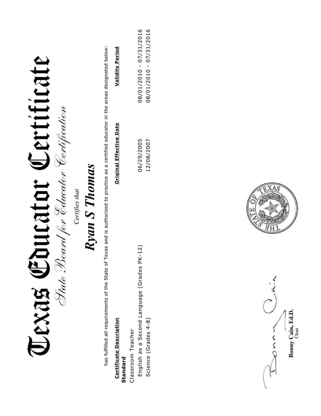 TEA Certificate | PDF