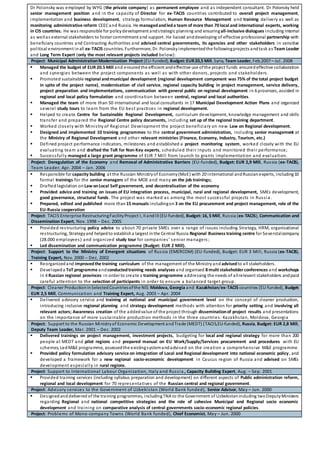 CV_GPolonsky_RD and SMEs_general | DOCX | Non-Profit Organizations ...