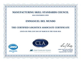 CLA Certificate | PDF